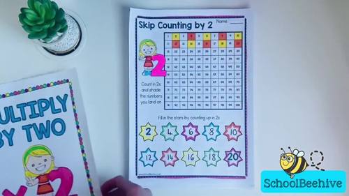 Multiply By 2 Worksheets Activity Busy Book - Times table by SchoolBeehive