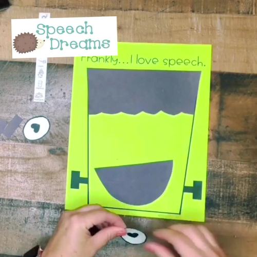 Halloween Speech Therapy Craft Frankenstein by Speech Dreams | TPT