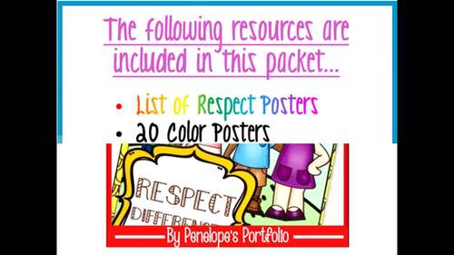 Respect Posters in Color and Black / White - Be Respectful | TpT