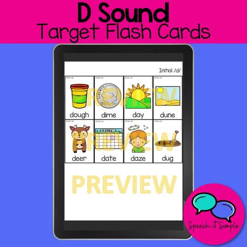 D Sound Articulation Target Cards - Artic - Apraxia - Phonology ...