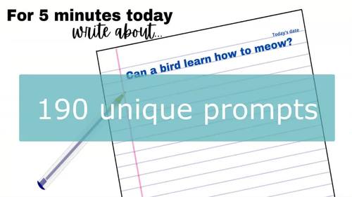 FULL YEAR Quick Write Bell Ringer Journal Prompts for High School English