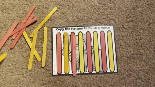 Craft Stick Animal Fence Pattern Cards by Mrs Jackson's Little Learners