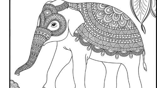 zen elephant coloring pages