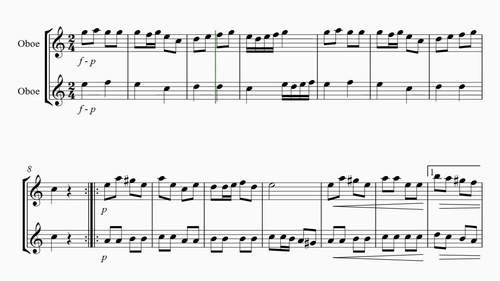 Swallowtail duet for two oboes by We-Teach-Music | TpT