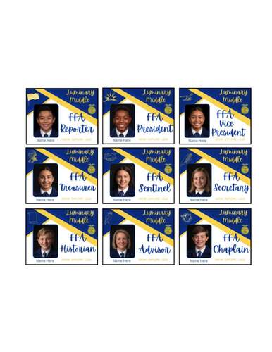 FFA Officer Team Lanyard Badges | Editable Chapter ID Name Tags in Canva