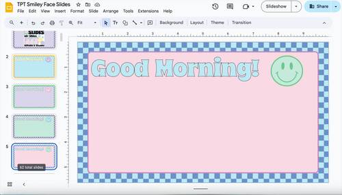 Smiley Face Checkerboard Theme POWERPOINT- 60+ Slides Editable and Sizable!