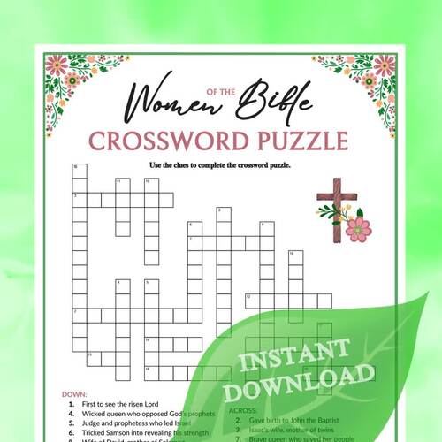 Women of the Bible Crossword Puzzle | Christian Activity for Adults & Kids