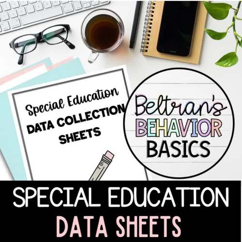 Special Education Data Sheets Self Contained or Autism ABA Classroom