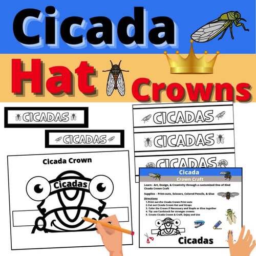 Cicada Hat Crown Craft Cicadas Insect Coloring Activity Resource