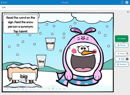 Feed the Snowmen Synonyms BOOM™ Cards by Little Library of Learning