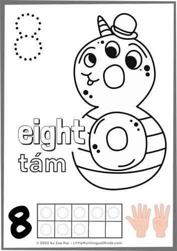 Vietnamese Resources - Bilingual Numbers 1 to 10 Monsters Coloring ...