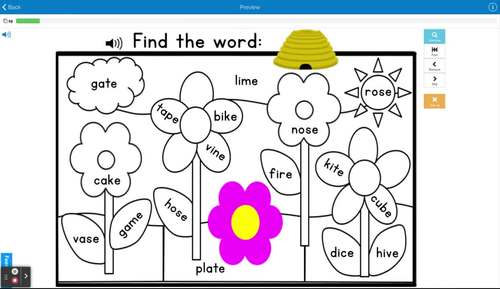 CVCe words with Long Vowels Sounds- Read and Color Spring | TpT