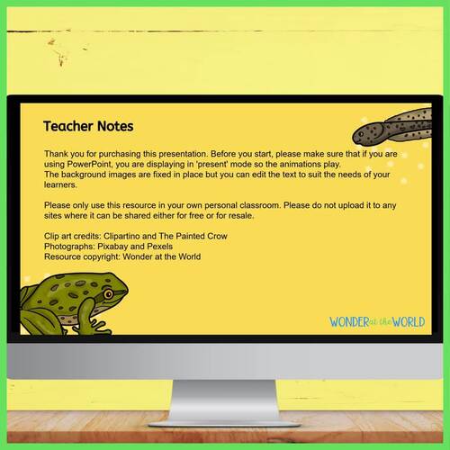 All about frogs PowerPoint presentation slide show (life cycle of a frog)
