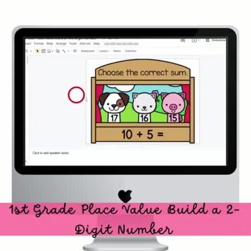 First Grade Math Centers Place Value Building Tens and Ones Google Slides™