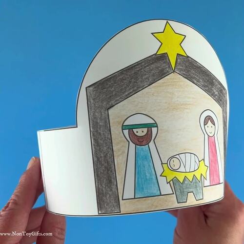 Nativity Headband 1 - Christmas Religious Craft - Coloring Activity