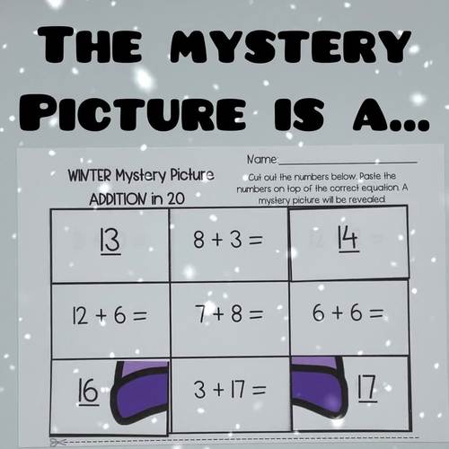 WINTER Addition and Subtraction Mystery Picture Worksheets | TPT