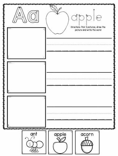 Alphabet Picture Word Journal by Preschoolers and Sunshine | TPT