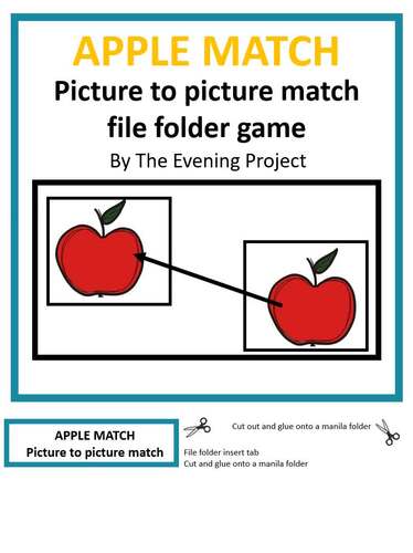 APPLE MATCH FILE FOLDER GAME FOR KINDERGARTEN&SPEC. ED./DOLLAR deal