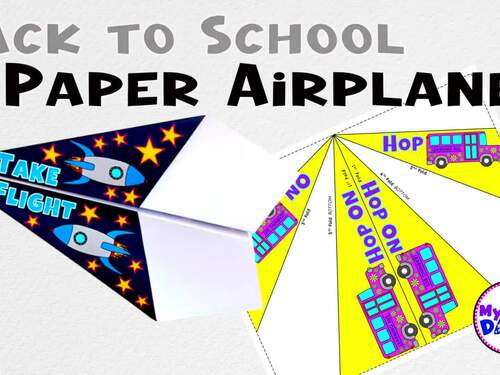 Back to School Paper Airplane Design Templates - No Prep Arts and Crafts