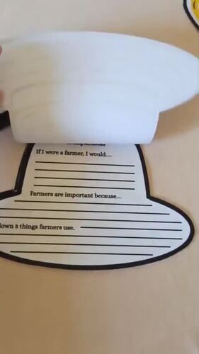 Farmer Hat Craft | Community Helpers Activity | Labor Day Coloring Page