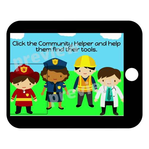 Community Helpers BOOM CARDS Distance Learning by Teacher Janelle OT