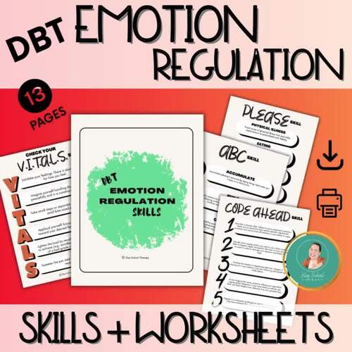 DBT Emotion Regulation Skills Bundle, Dialectical Behavior Therapy ...