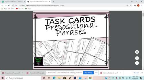 Prepositional Phrases - Task Cards by Teacher Alias | TPT