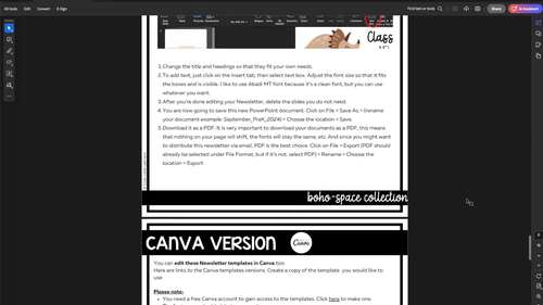 Editable Newsletter Templates Boho-Space themed - Weekly & Monthly