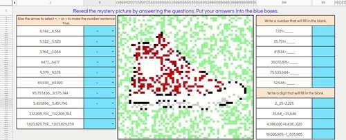 Digital Math Pixel Art Mystery Picture 4th Grade TEKS 4.2.C - Comparing ...