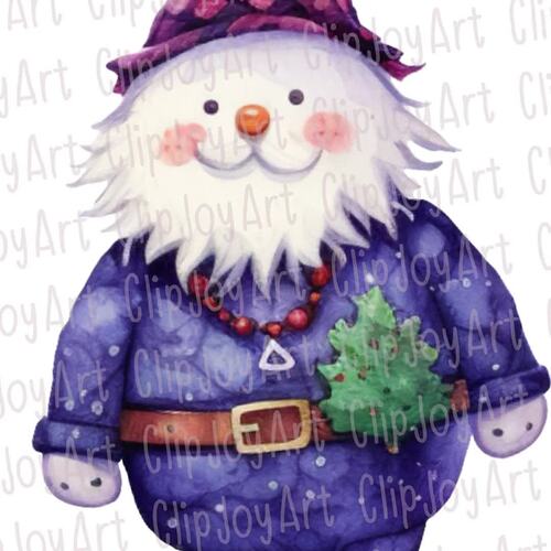 Friendly Holiday Yetis Watercolor Clip Art-ClipJoyArt by ClipJoyArt