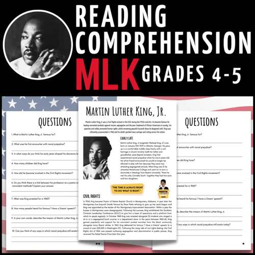 Martin Luther King Jr. Reading Comprehension Black History Month