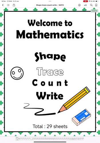 Welcome to Mathematics: Shape / Trace / Count & Write the numbers within 10