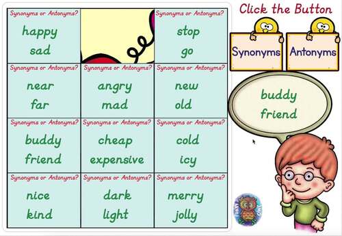 1ST 2ND 3RD GRADE VALENTINES DAY SYNONYMS AND ANTONYMS ELA BOOM CARDS ...