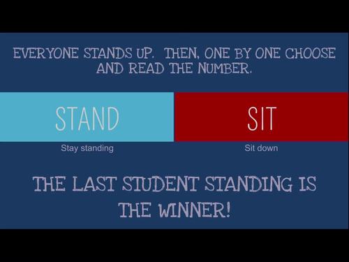 Number Recognition & Identifying Numbers 1-10 Stand or Sit PowerPoint ...