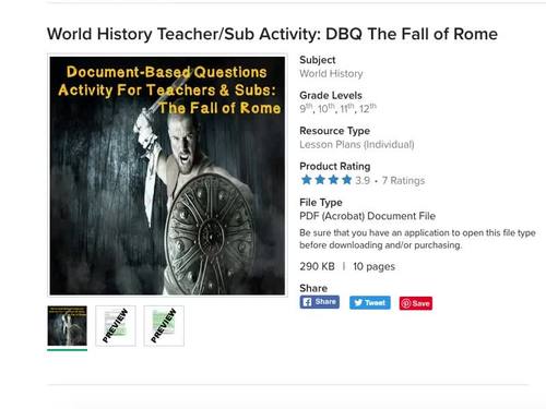 World History Teacher/Sub Activity: DBQ The Fall of Rome | TpT