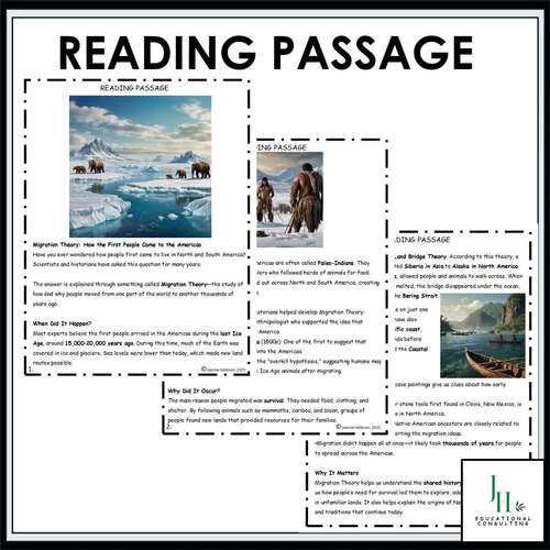 Migration Theory Reading Comprehension Activities | Middle School ...