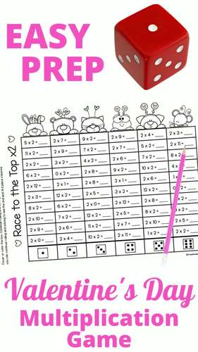 Multiplication Fact Fluency Games Valentine's Day Math | TPT