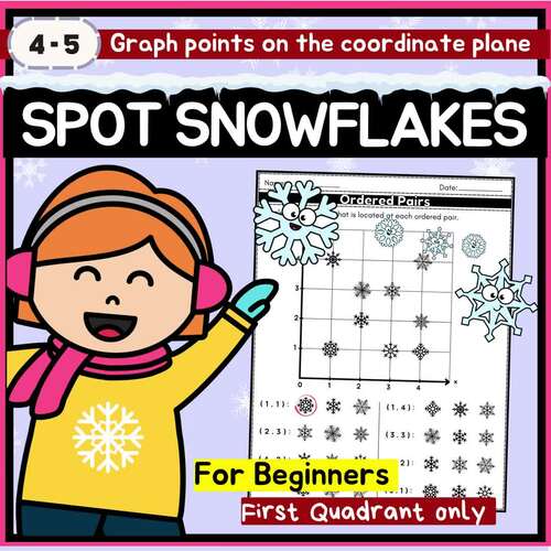 Winter Math Activities - Snowflake Coordinate Plane for Beginners # ...