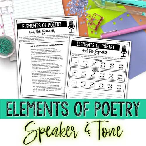 Speaker in Poetry Lesson - Teaching Poetry Terms by Hey Natayle | TPT