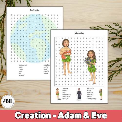 Bible Word Search for Kids – Part 1 - Creation, Adam and Eve, Noah ...