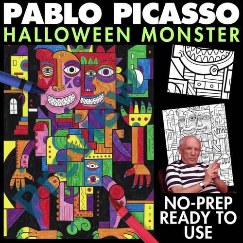 Halloween Art Activity Craft | Picasso Style Cubism Monster ...