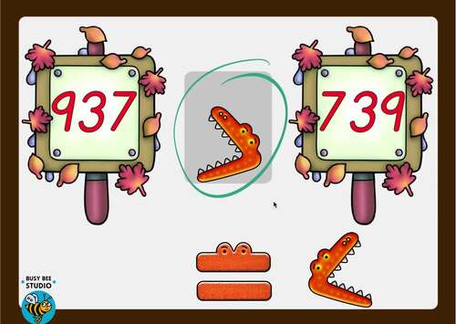 COMPARING 3 DIGIT NUMBERS TO 1000 FALL BOOM CARDS MATH ACTIVITIES 2ND ...