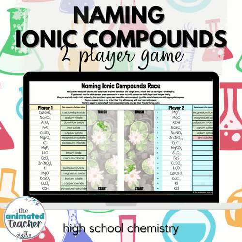 Naming ionic compounds activity chemistry 2 player game race quiz