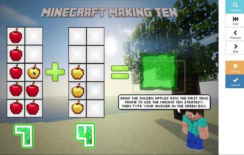 Minecraft Boom Cards Making Ten Addition Tens Frames - Distance ...