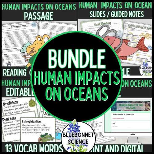 Human impacts on oceans hydrosphere BUNDLE (NEW 2024 TEKS 7.11B)
