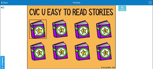 CVC Short Vowel U Decodable Readers Reading Fluency Passages BOOM Cards™