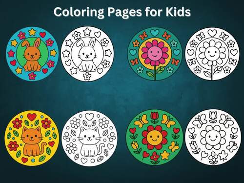 Coloring Pages for Kids | Printable Animal and Object Mandala Art ...