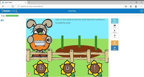 CVC Short U Word Building Boom Cards™ by Crown Daisy | TPT
