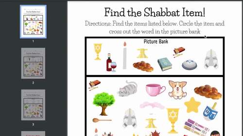 Shabbat Finding Game: Spot it! Shabbat Vocabulary Game by Learning with ...