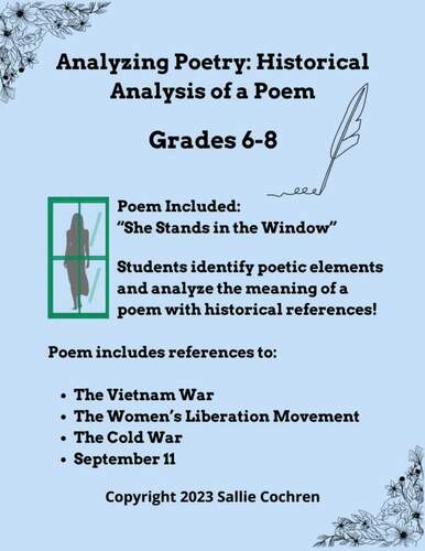 Analyzing Poetry: Historical Analysis of a Poem (Grades 6-8) | TPT